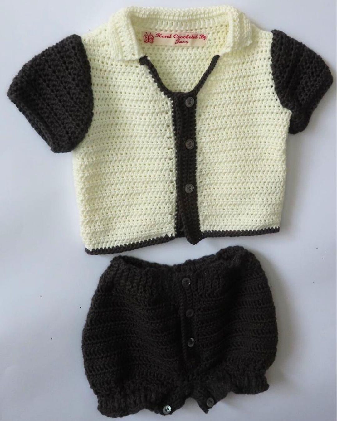 Cream, White & Chocolate Baby Bloomers Set – 3-6 Months | Handmade ...