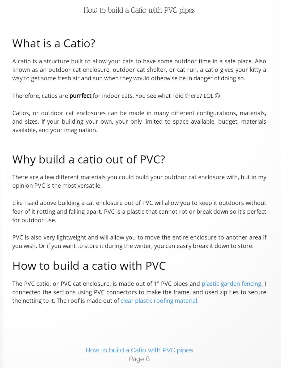 Catio With PVC Pipes, Outdoor Cat Enclosure, Cat Catio Plans, Catio ...