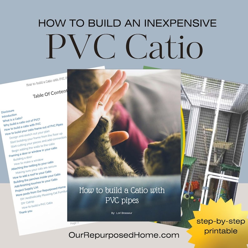 Catio With PVC Pipes, Outdoor Cat Enclosure, Cat Catio Plans, Catio ...