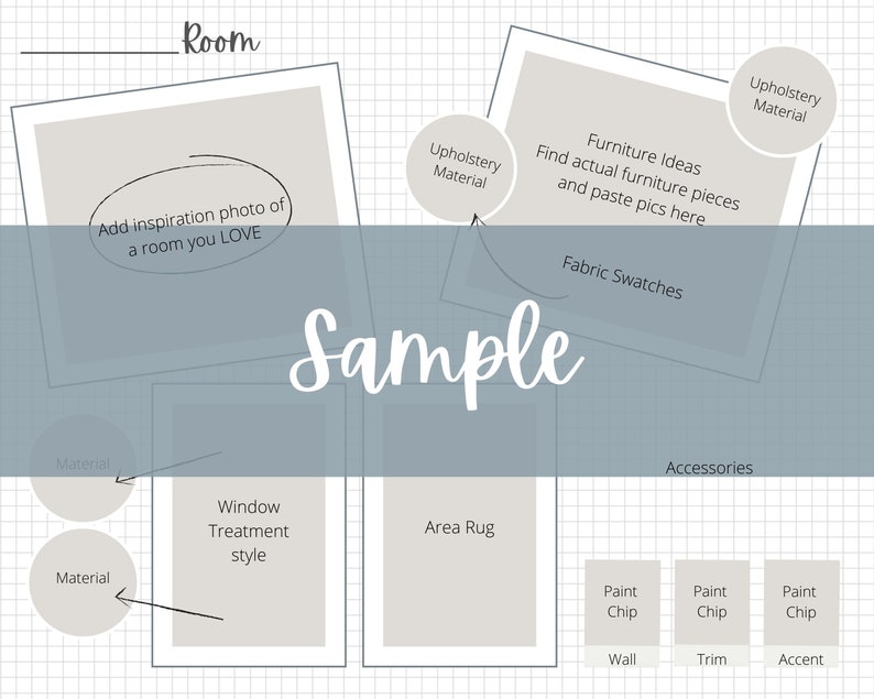 Design Board Template, Mood Board - Etsy