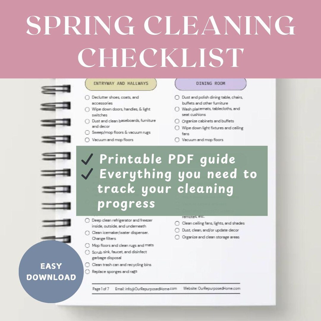 Spring Cleaning Checklist, Spring Cleaning, Spring Cleaning Guide ...
