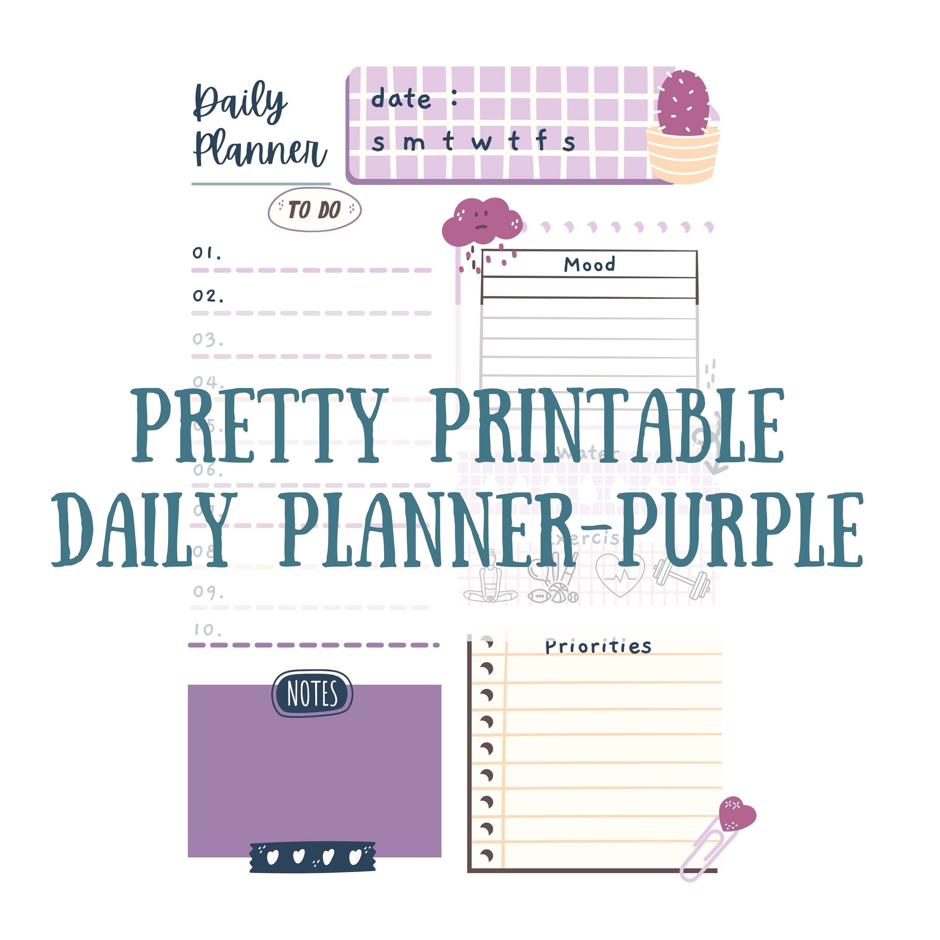Pretty Printable Daily Notes, Printable to Do List, Daily Planner ...