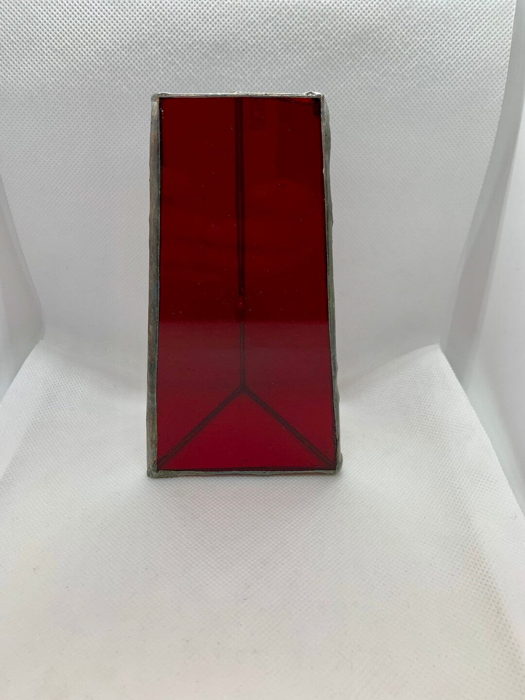 Stained Glass 3-sided Pencil or Paintbrush Pot dark Red - Etsy