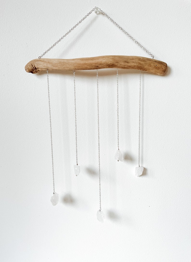 Wall-hanging Clear Quartz Crystal & Driftwood Décor/ Crystal | Etsy