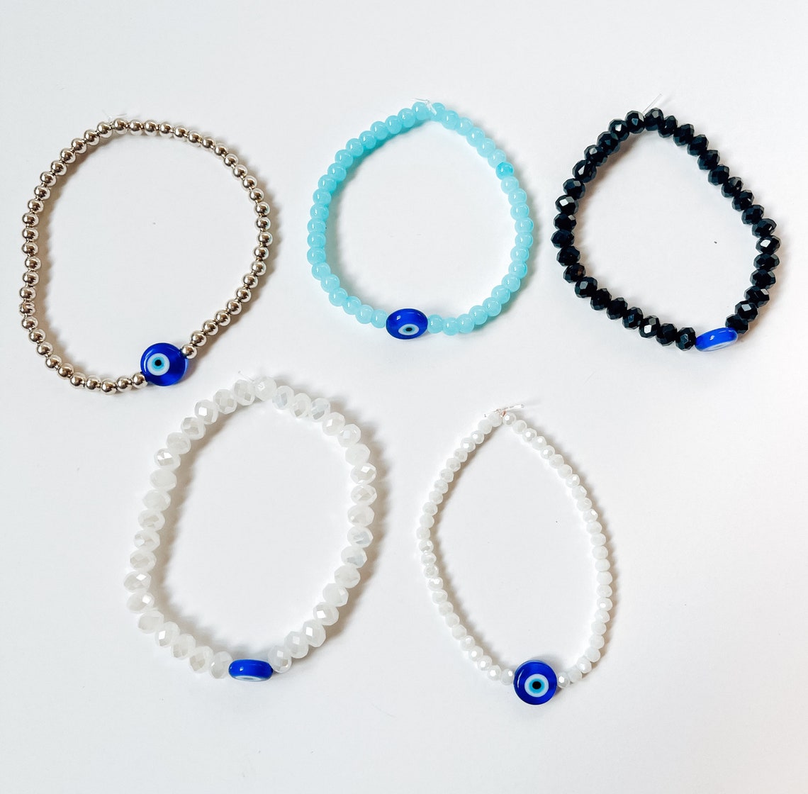 Evil Eye Beaded Bracelet/ Stretch/ Trending Spiritual Healing/ | Etsy