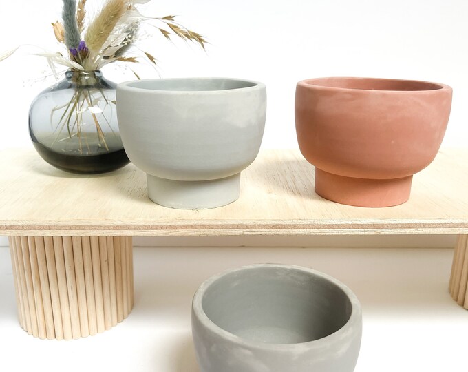 Mini Round & Square Cement Pot / Modern/ Minimal Planters/ - Etsy