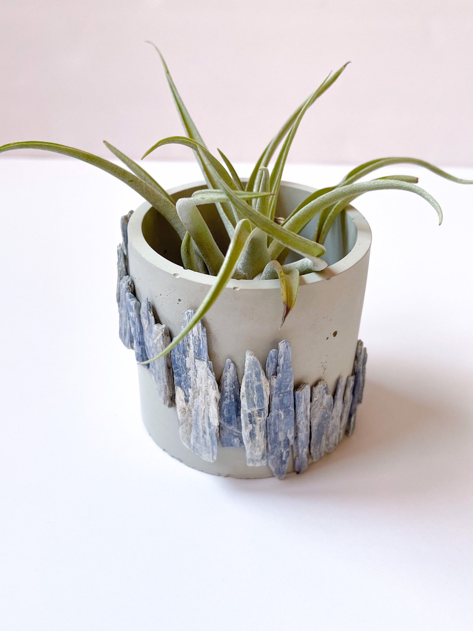 Blue Kyanite Cement Planter/crystal Plant Pot/ Votive Holder/ | Etsy