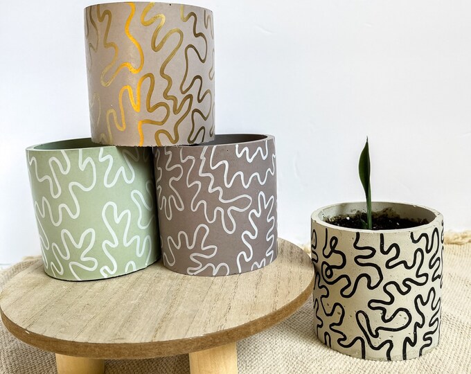 Mini Round & Square Cement Pot / Modern/ Minimal Planters/ - Etsy