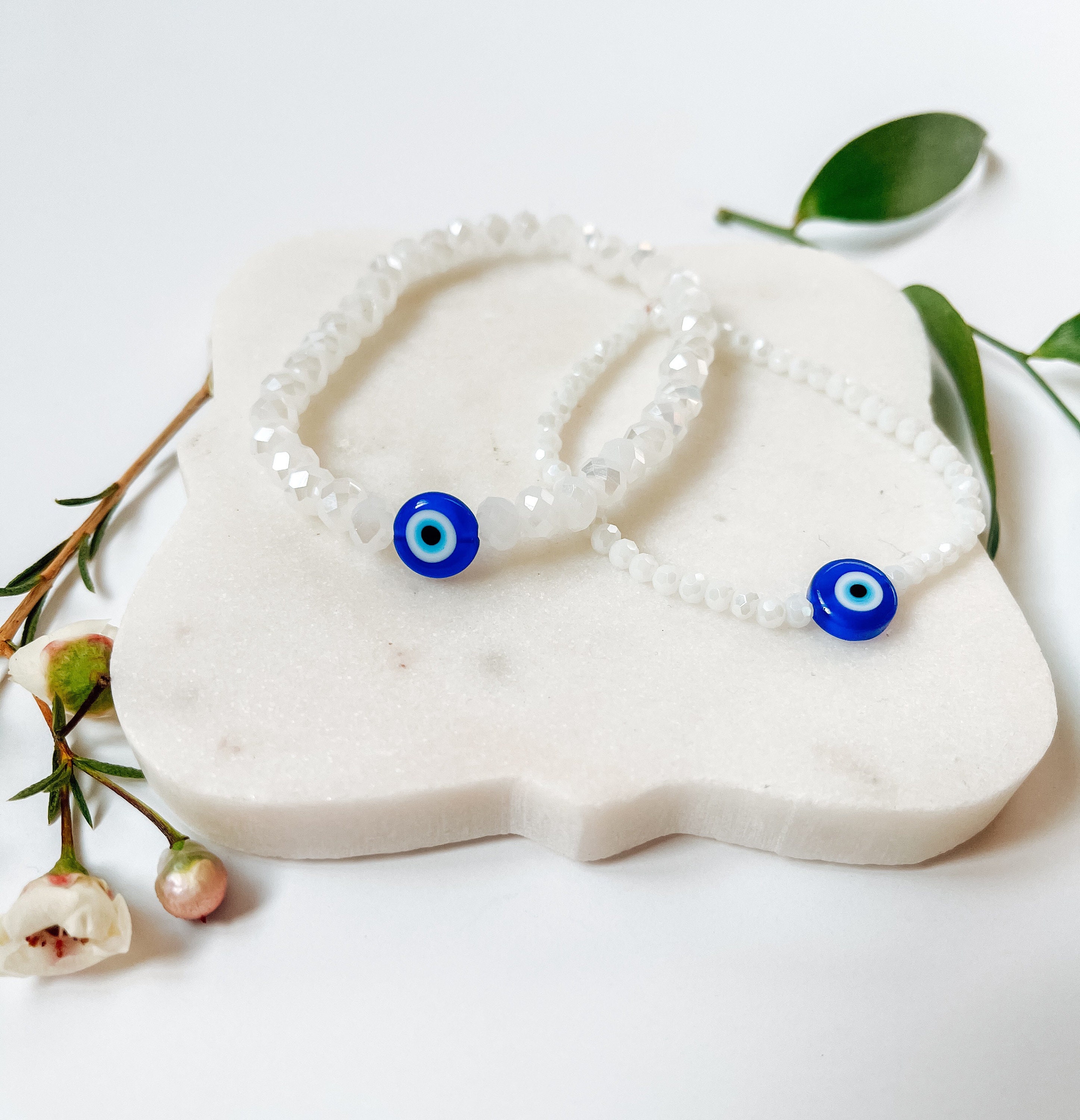 Evil Eye Beaded Bracelet/ Stretch/ Trending Spiritual Healing/ | Etsy