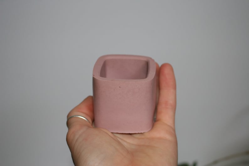 Mini Round & Square Cement Pot / Modern/ Minimal Planters/ - Etsy