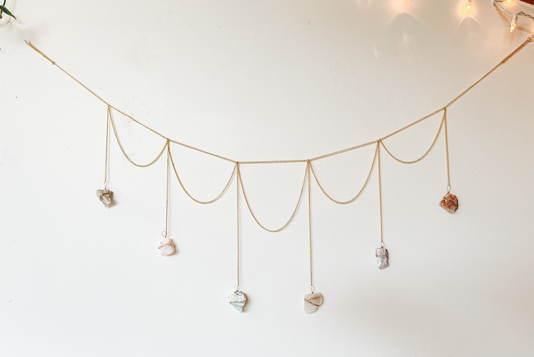 Crystal Gemstone Metal Garland/wall Hanging Crystal Decor/ Crystal ...