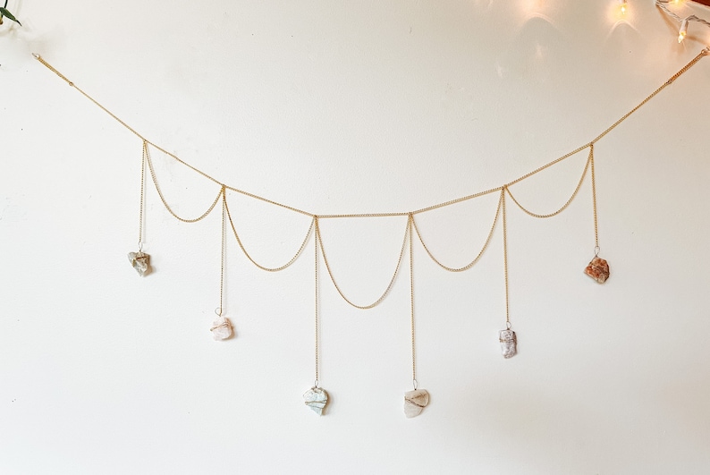 Crystal Gemstone Metal Garland/wall Hanging Crystal Decor/ - Etsy