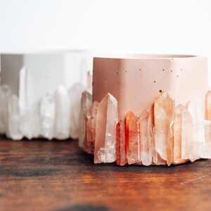 Crystal Point Cement Planter/ Mini Hexagonal Pot/ Crystal Healing ...