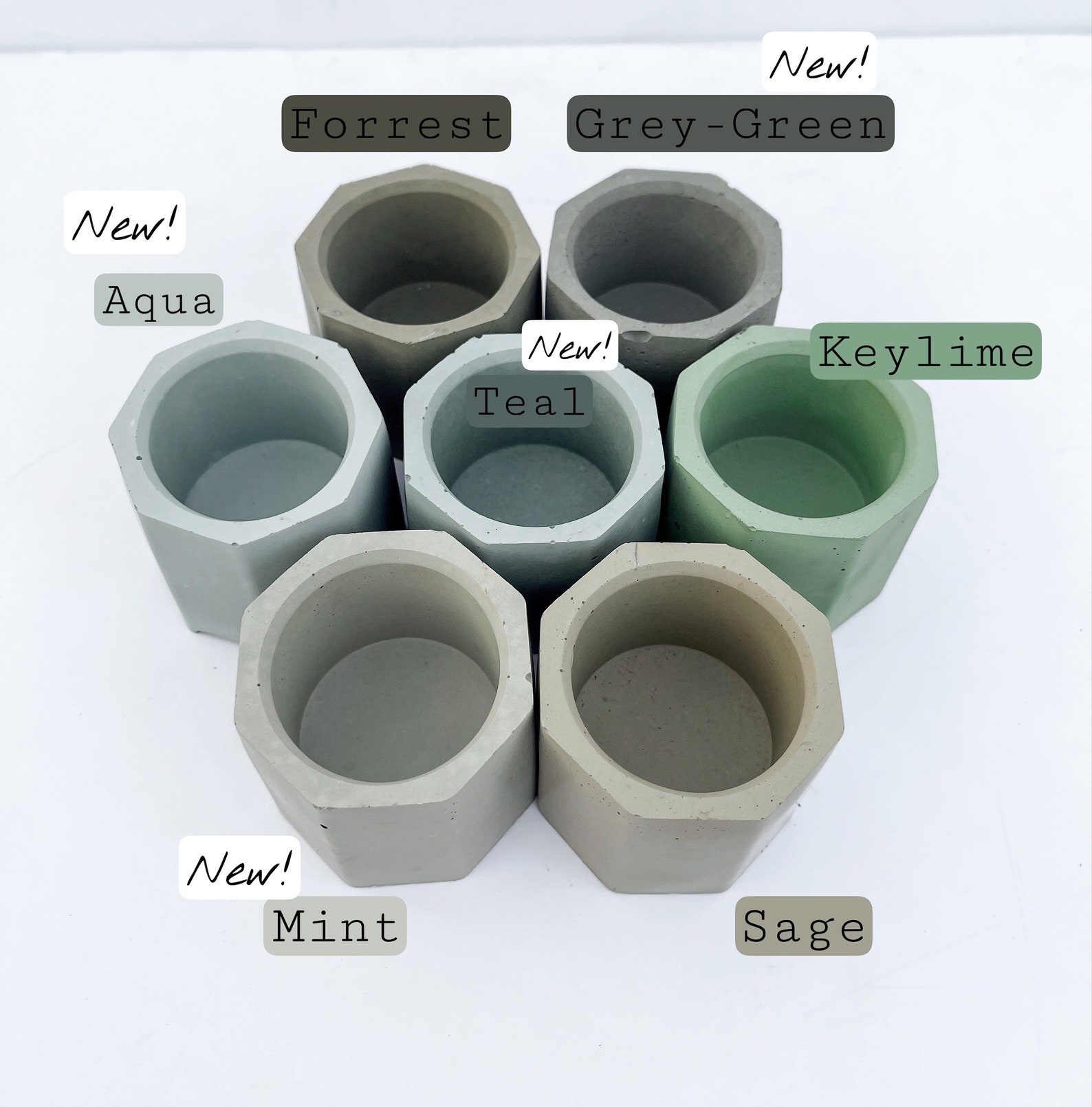 Cement Planter/ Mini Hexagonal Pot / Modern/ Minimal Planters/ | Etsy