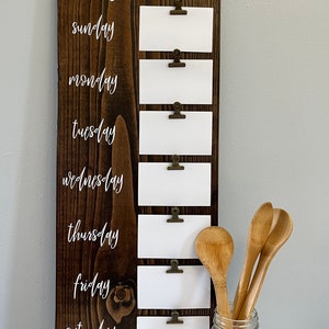 Meal Plan Menu Board | Weekly Dinner Sign - Etsy