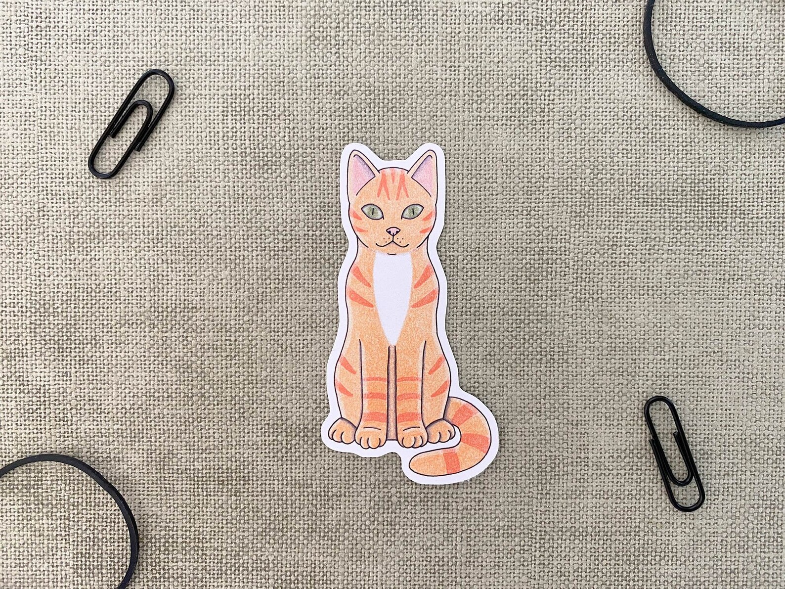 Tabby cat sticker Cute cat sticker Large sticker Glossy | Etsy