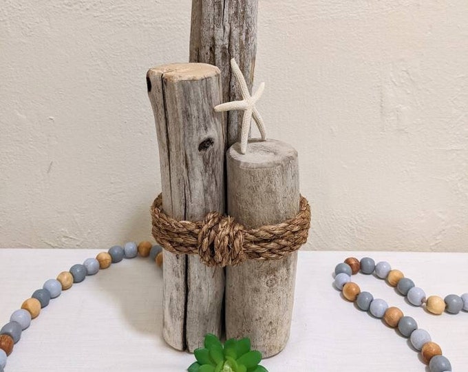 P 3 14 Large Driftwood Piling Nautical Table Decor,coastal/lake Theme ...