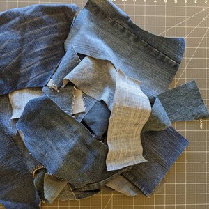 1 Lb. (approx:50 Pieces) Denim Blue Jean Scraps for Crafting, Quilting ...