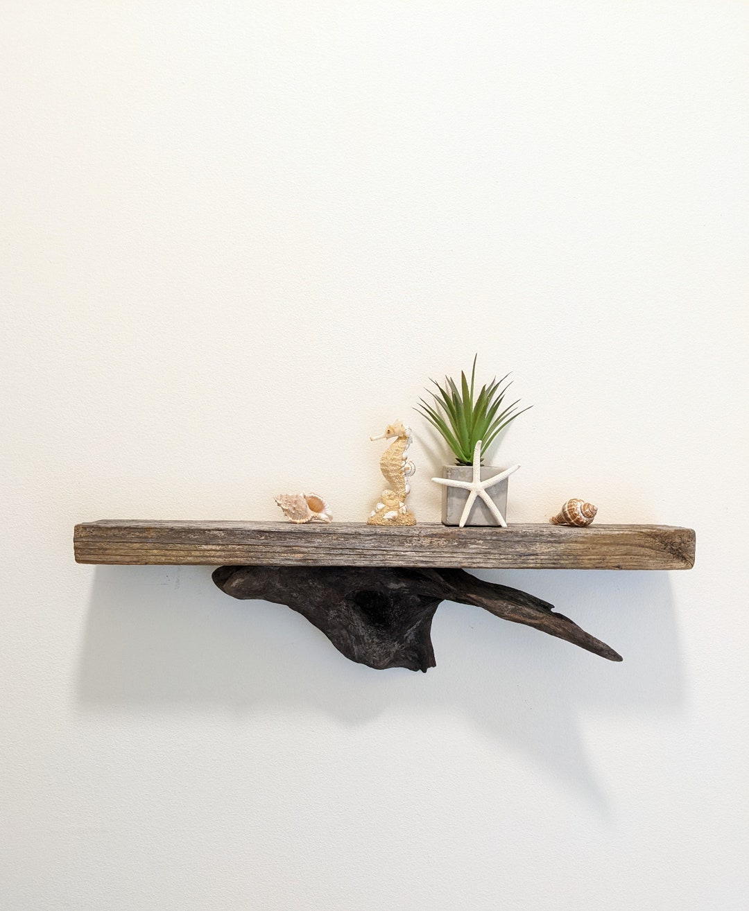 S168 22 1/2 Floating Driftwood Accent Shelf,rustic Unique Coastal ...