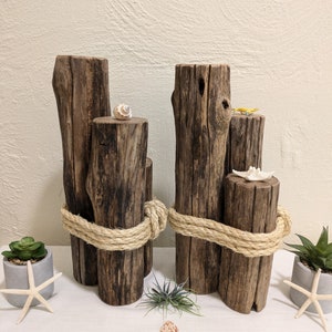 Pair 5 14"driftwood Piling,lake/nautical/coastal Theme Decor,diy Beach ...