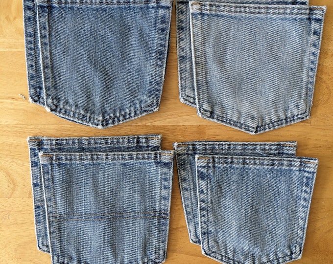 2. 4 Sets of Denim Jean Back Pockets for Crafting,placemats,silverware ...