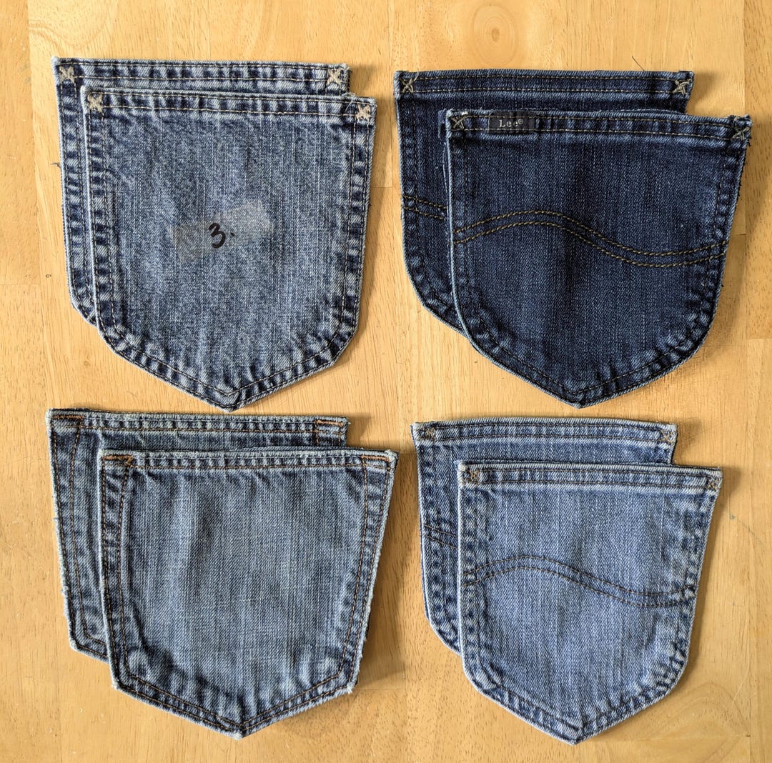 3. 4 Sets of Denim Jean Back Pockets for Crafting,placemats,silverware ...
