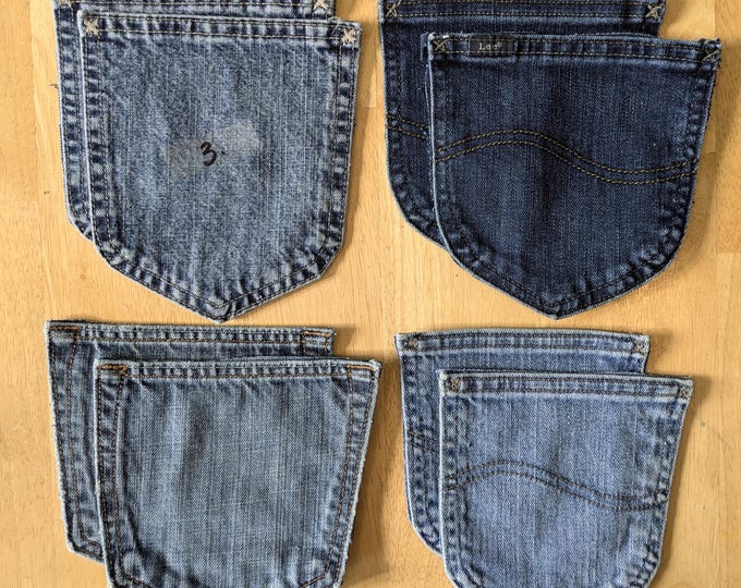 6. 4 Sets of Denim Jean Back Pockets for Crafting,placemats,silverware ...