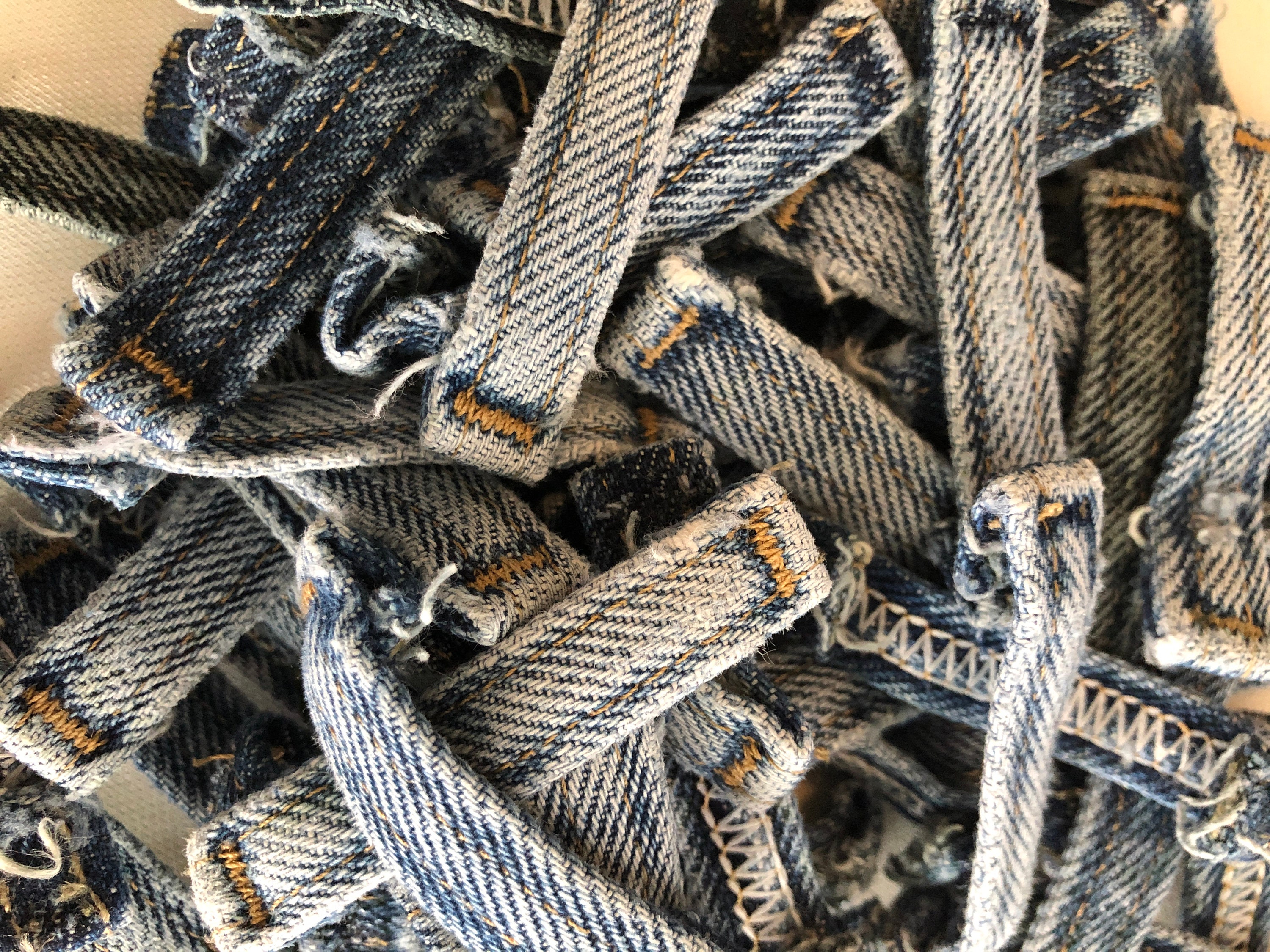 25 Denim Jean Upcycled Belt Loops, Purse, Bag, Wallet, Clutch Sewing ...