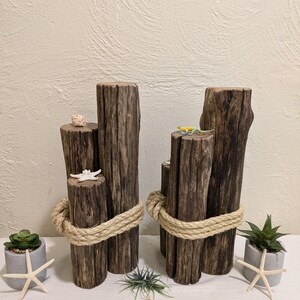 Pair 5 14"driftwood Piling,lake/nautical/coastal Theme Decor,diy Beach ...