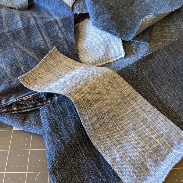 Patchwork Denim Fabric - Etsy