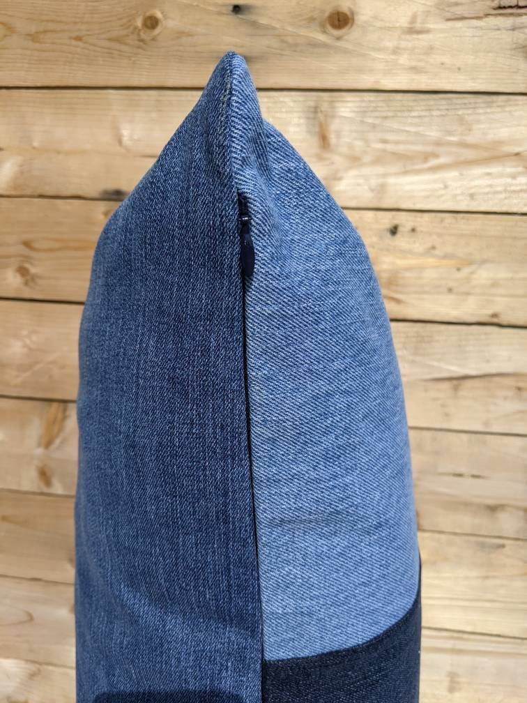 Simple Striped Denim Jean Lumbar Pillows in Two Sizes - Etsy