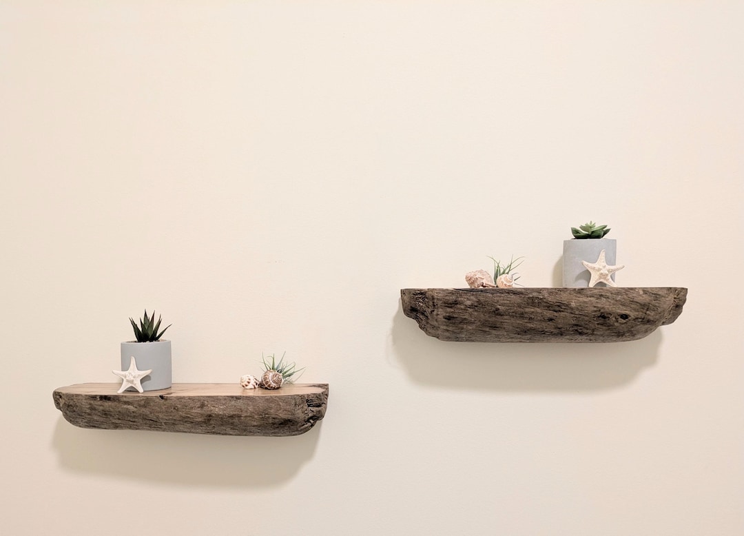 S198 Set of 2 Driftwood Floating Accent Shelves,nautical/coastal/lake ...