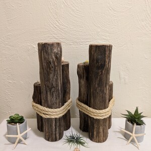 Pair 5 14"driftwood Piling,lake/nautical/coastal Theme Decor,diy Beach ...