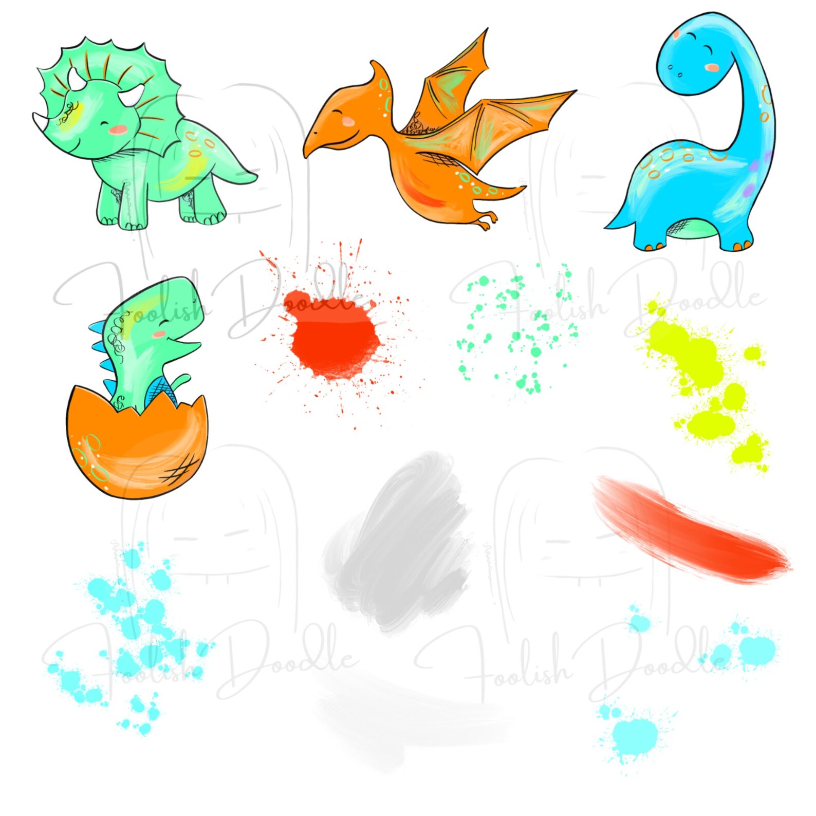 Baby Dinosaurs, Clipart, Dinos, Baby Dino, Png, 300 Dpi, Digital ...