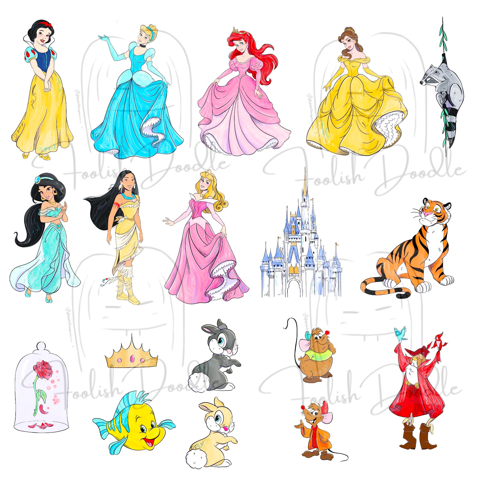 Princess Party Girl Party Princess Party Princess Birthday Stickers ...