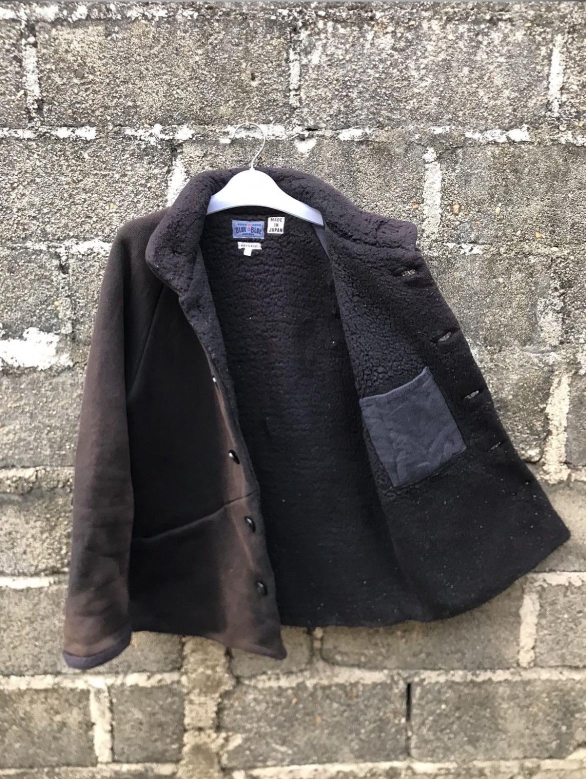 Vintage Blue Blue Japan Indigo Coat – Fleece-lined Sherpa Interior ...