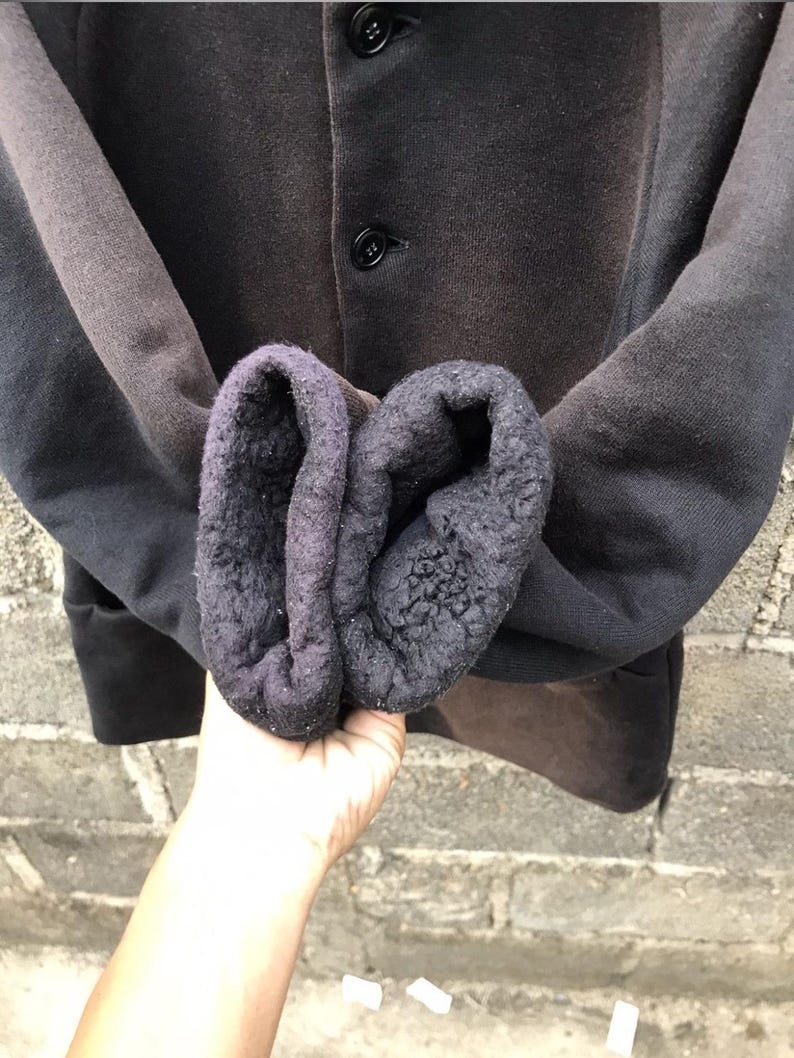 Vintage Blue Blue Japan Indigo Coat – Fleece-lined Sherpa Interior ...