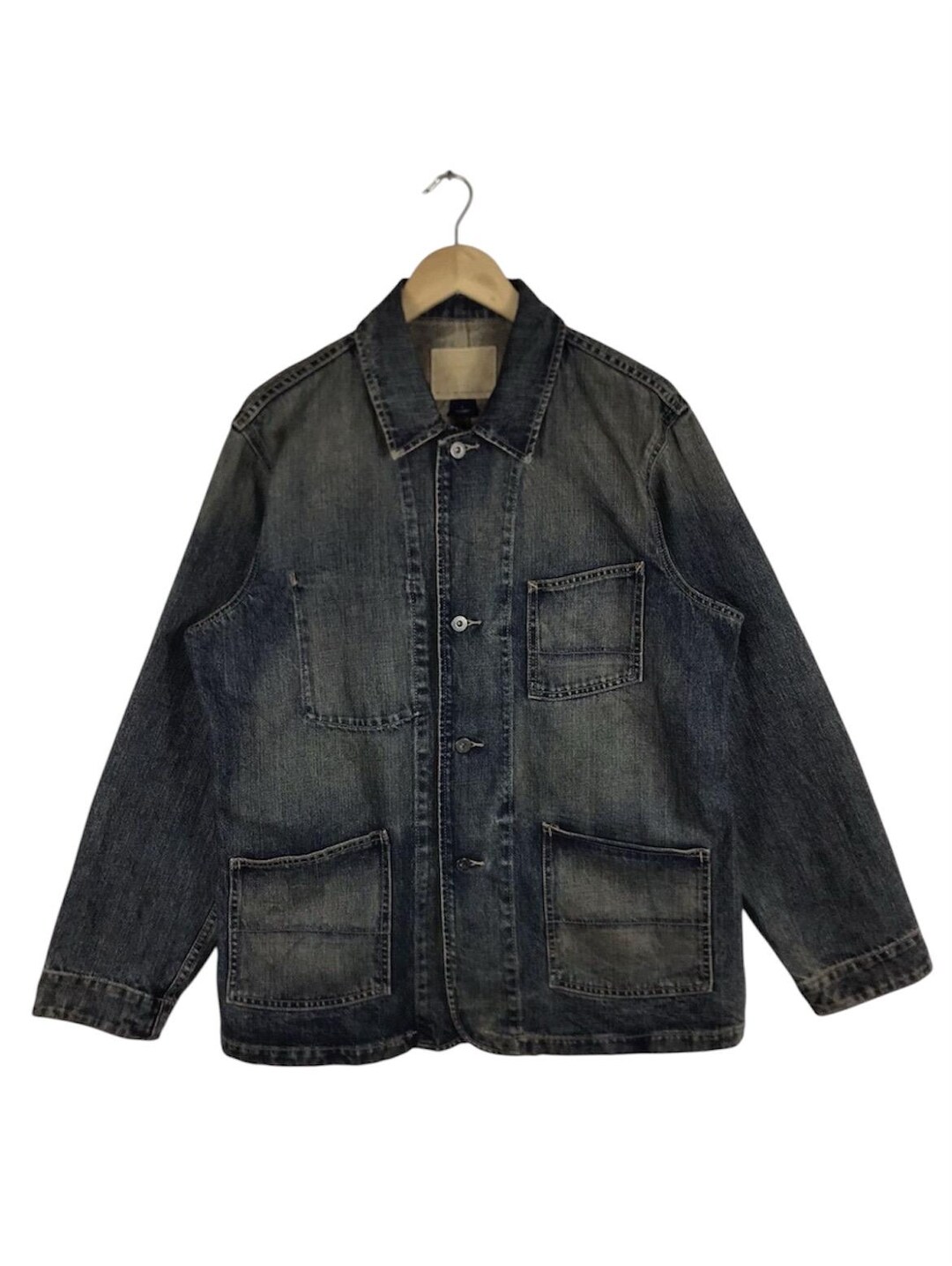 Vintage GAP Denim Chore Jacket | Dark Wash Workwear, Size L - Etsy