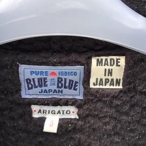 Vintage Blue Blue Japan Indigo Coat – Fleece-lined Sherpa Interior ...