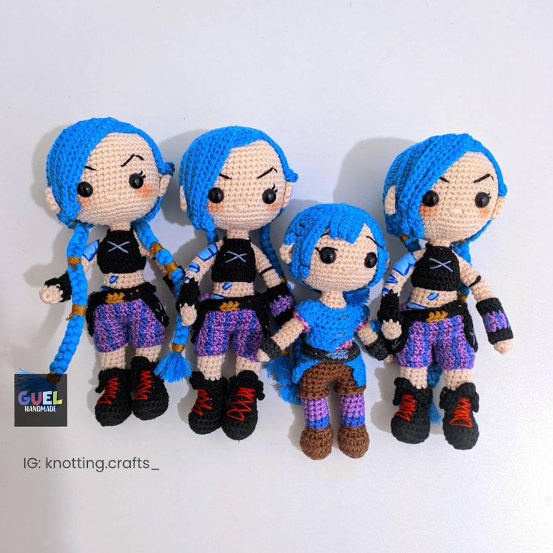 Arcane Jinx Vi Caitlyn Silco Powder Crochet Plush Doll - Etsy