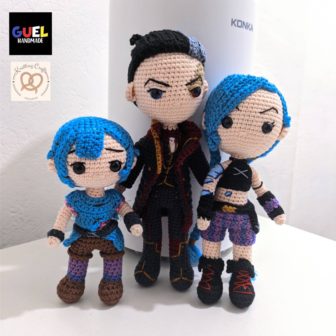 Arcane Jinx Vi Caitlyn Silco Powder Crochet Plush Doll DM to - Etsy ...