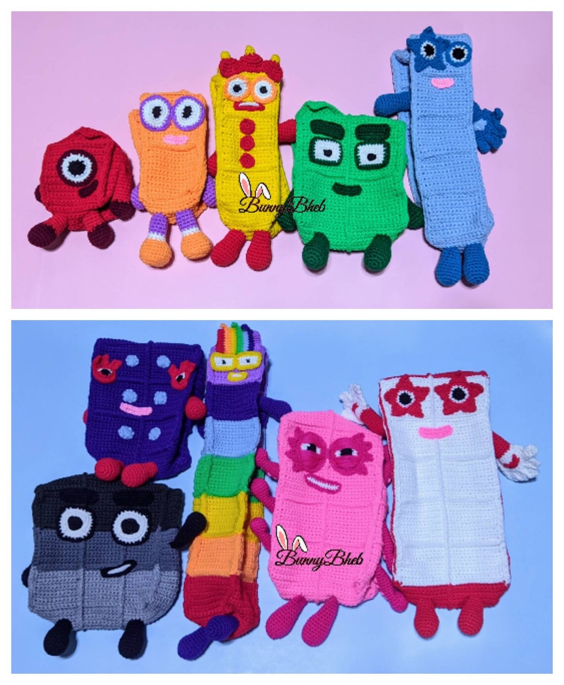 Numberblocks One To Ten 1 10 Set Made To Order Plush Etsy