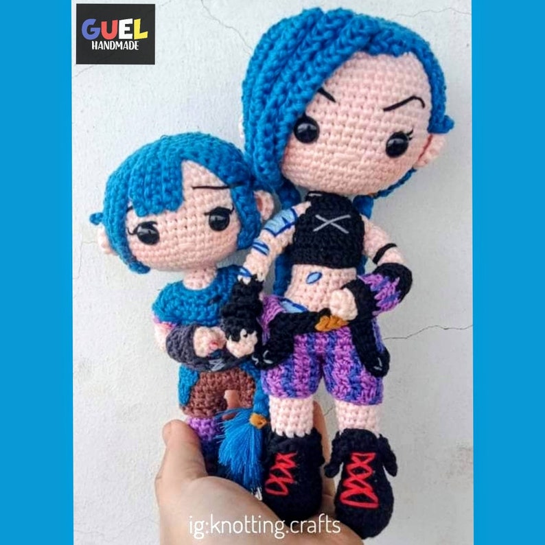 Arcane Jinx Vi Caitlyn Silco Powder Crochet Plush Doll DM to | Etsy India