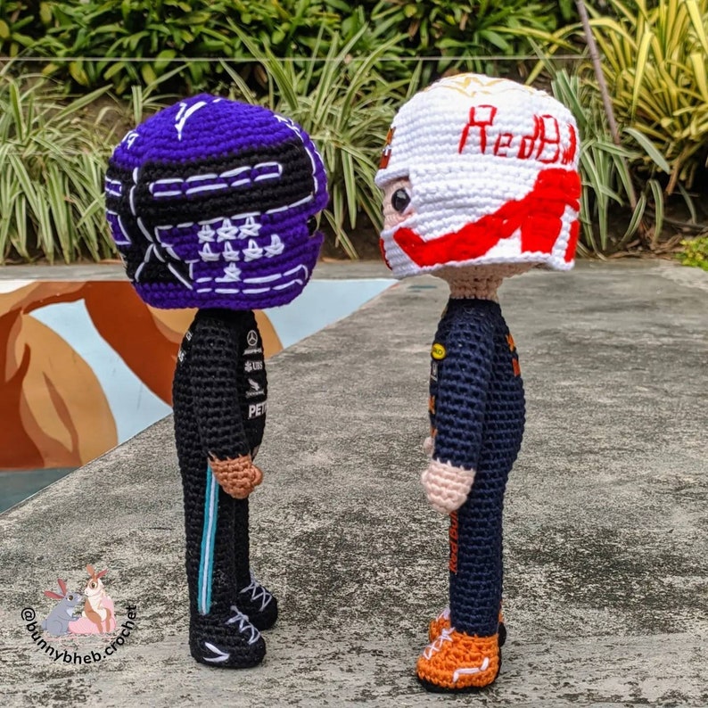 F1 Racer With Helmet & Cap Crochet Plush Doll Formula One - Etsy UK