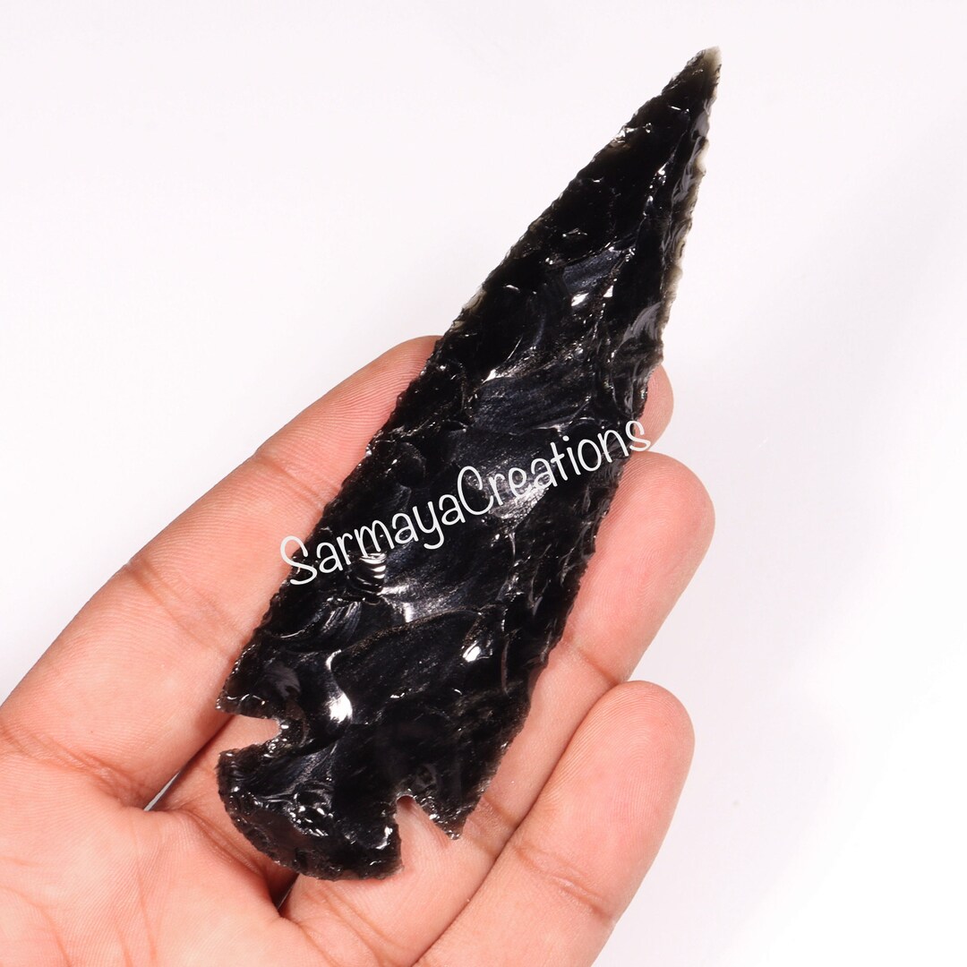 Black Obsidian Arrowhead - Arrow Decor - Stone Arrowhead - Healing ...