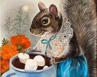 Funny Squirrel Art Print Funny Bear Art Print Funny Fishing Art Maine ...