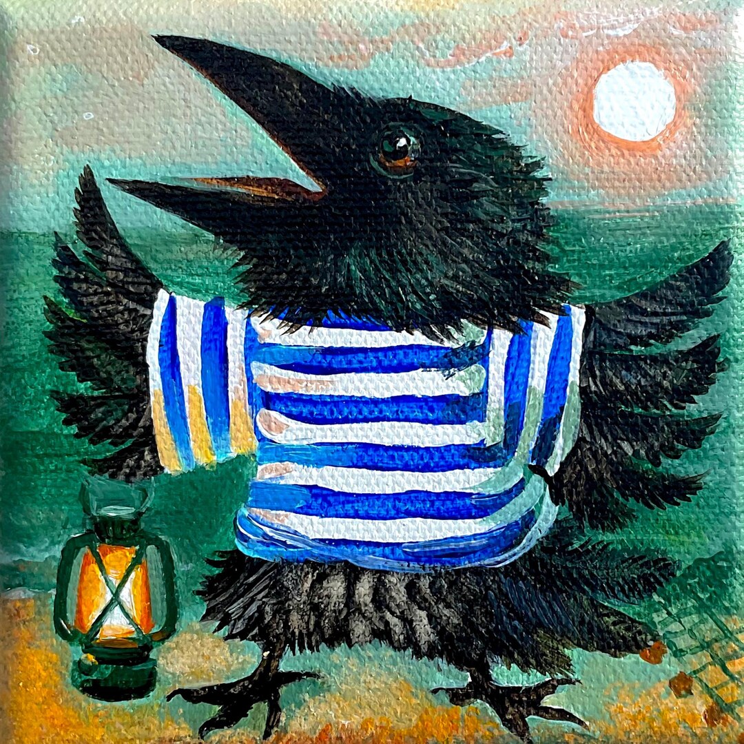 Shanti Crow Art, Singing Crow Art, Sea Crow, Sailor Crow, Funny Crow ...