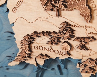 Middle Earth 3D Wood Map - Etsy