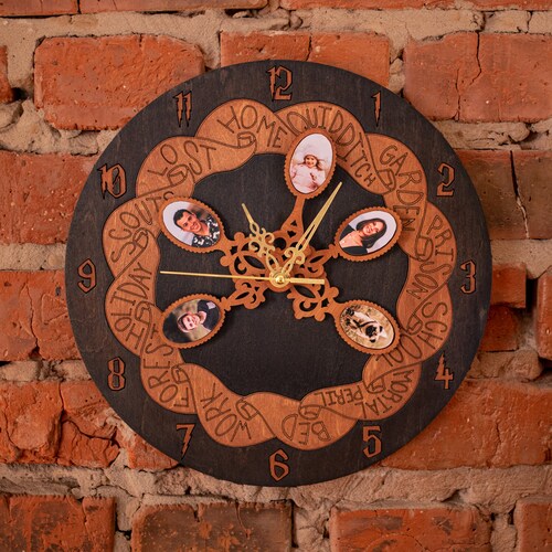 Magical Wizard Wood Clock With Your Custom Photos - Etsy