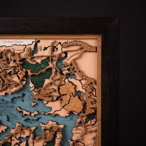 3D Wooden Map of the Enchanted Continents - Etsy
